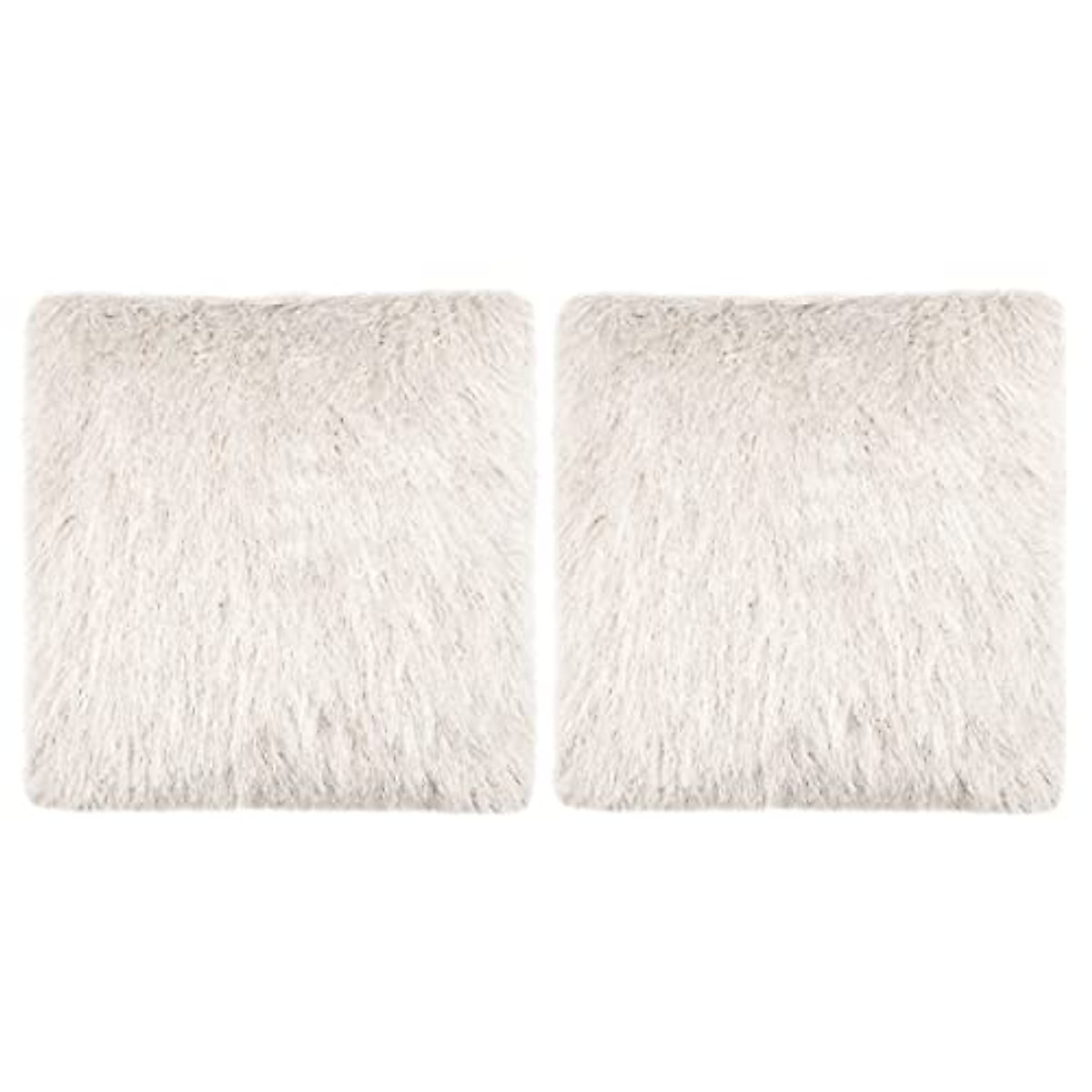 Safavieh Shag Modish Throw Pillow, 12"x22", Metallic Snow