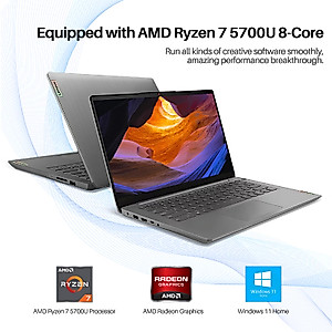 Lenovo 2023 Latest 14" FHD IdeaPad 3 Laptop, AMD Ryzen 7 5700U (8-Core, Up to 4.3 GHz), 20GB RAM, 1TB SSD, AMD Radeon Graphics, Business, Wi-Fi 6, Fingerprint, Backlit Keyboard, Windows 11 Home