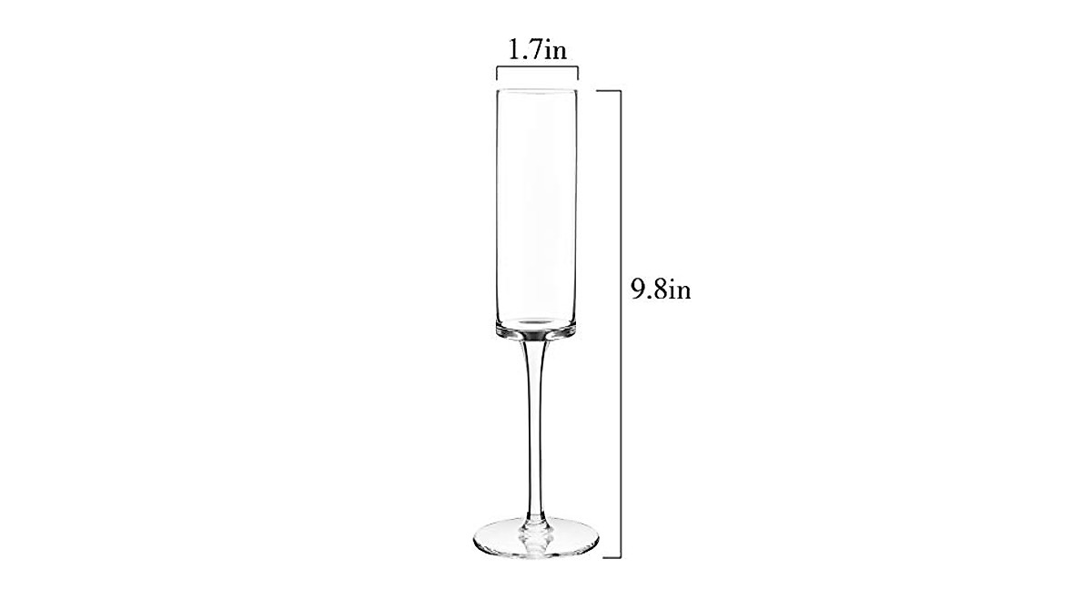 Elegant 6-Piece Crystal Champagne Flutes Set - Lead-Free & Hand Blown
