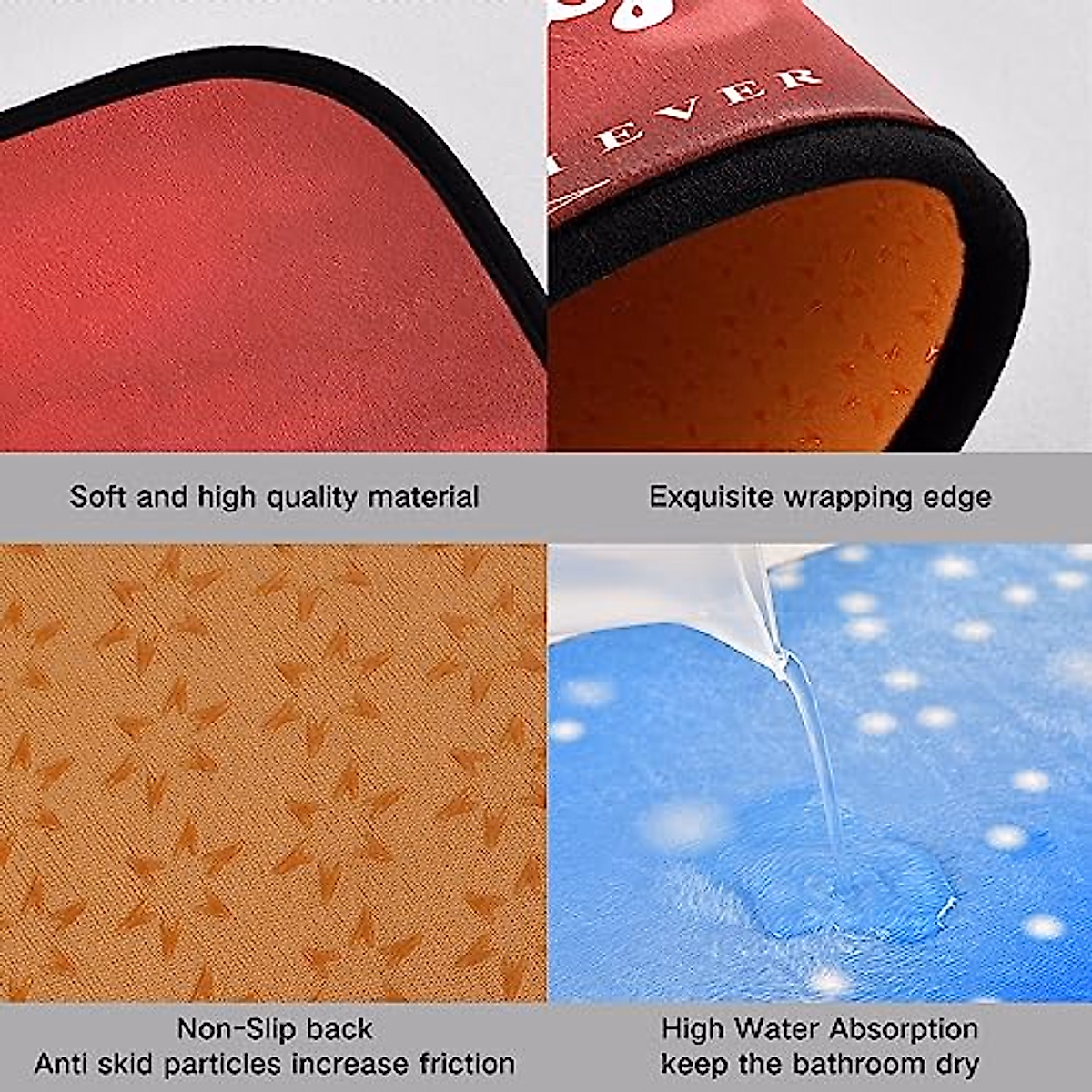 ALAZA Happy Mothers's Day Red Kitchen Mat Set 2Piece,Super Absorbent Kitchen Rugs Mats Non Slip Waterproof Easy Clean Carpets Rugs for Kitchen Floor Sink Laundry Runner Area Rug Carpet