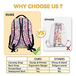 PAKKITOP Axolotl Backpack for Kids Girls, 16" Kawaii Backpack for School, Pink Print Large Capacity Lightweight Bookbag for Students Age 6-8