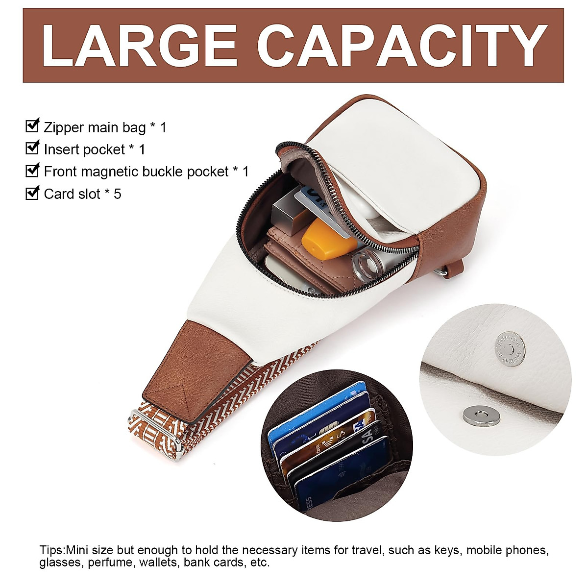 CLUCI Small Sling Bag Bundles with Laptop Tote Bag for women