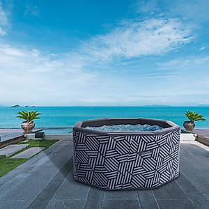 JLeisure Avenli 940L 67 Inch 5 Person Inflatable Hexagon Hot Tub Victory Spa, Stylish Inflatable Hot Tub Perfect for Relaxation, Gray