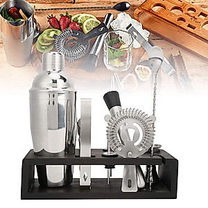 10Pcs/Set Cocktail Shaker Set Household Stainless Steel Cocktail Shakers Set Tools Kit Drink Shaker Bartender Kit Bar Accessories