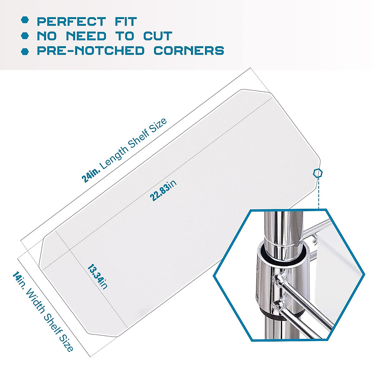 BRIAN & DANY Wire Shelf Liner 14" X 24", Heavy Duty Shelf Liners for Wire Shelving, Waterproof Protector Mats, Set of 3, Transparent