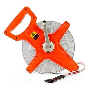 QWORK Tape Measure, 1/2" x 330' Open Reel Dual Sided Fiberglass Tape Measure for Engineer, Yard and Field, Measuring Tape