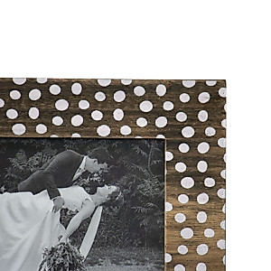 Foreside Home & Garden White Polka Dot Pattern 4x6 inch Wood Decorative Picture Frame