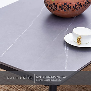 Grand patio 4-Piece Outdoor Conversation Set, Wicker Patio Furniture Set, Boho Patio Sofa Seating with Coffee Table for Garden, Backyard, Balcony, Gray