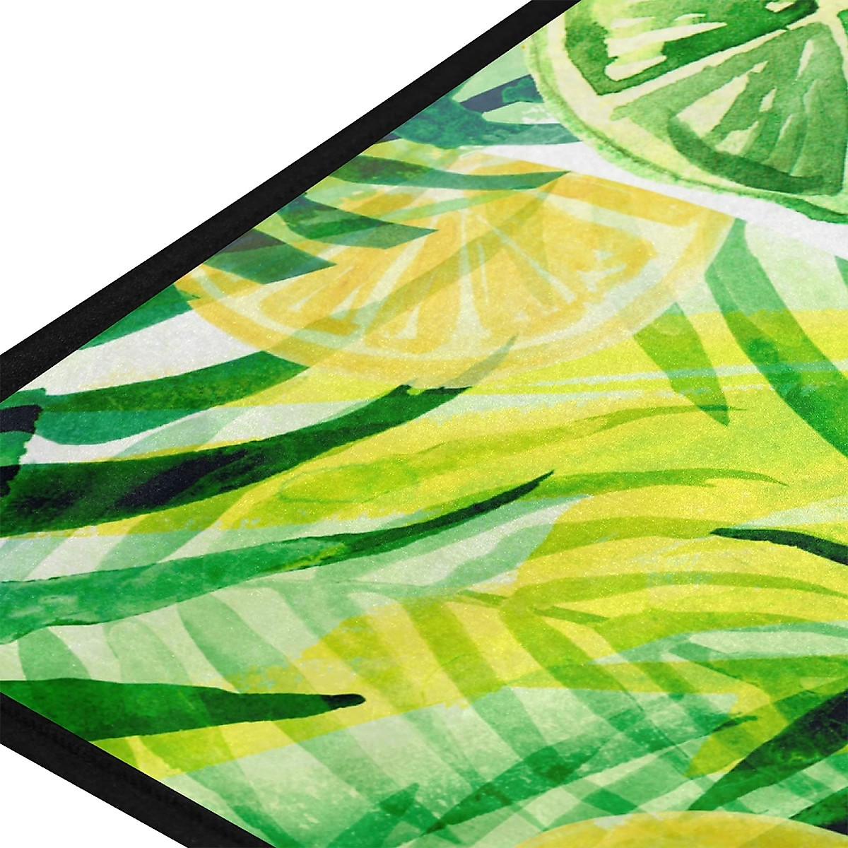 Green Leaves Palms Fruit Citrus Orange Lime Lemon Kitchen Rug Floor Mat Anti Fatigue Kitchen Mats 39 x 20 in Non Slip Absorbent Cushion Comfort Standing Mat Carpet for Home Decor