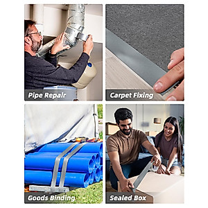 WeLiu Silver Duct Tape 2in x 30Yards 6-Pack Heavy Duty Duct Tape Flexible No Residue Strong Waterproof Tear by Hand Indoor & Outdoor Use