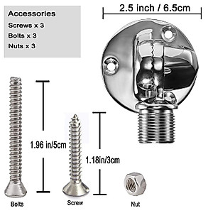 ZOMCHAIN Ratchet Rail Mount, Marine VHF Antenna Mounts,316 Stainless Steel Adjustable Base Mount for Boat