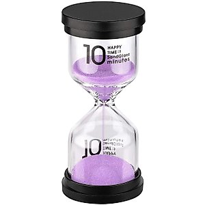 SuLiao Hourglass Sand Timer 10 Minute: Plastic Sand Clock, Purple Sand Watch 10 Min, Large Reloj De Arena 10 Minutos, Colorful Hour Glass Sandglass for Kids, Games, Classroom, Kitchen, Decorative