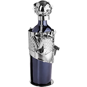 BRUBAKER Wine Bottle Holder Waiter - Metal Sculpture - Wine Rack Decor - Tabletop - with Greeting Card