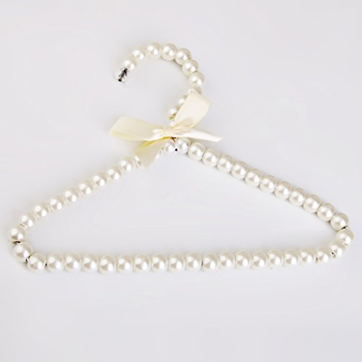 Jili Online Pack of 10Pcs, Pearl White Beaded Hanger Clothes Trouser 20cm Household Organization (White Color)