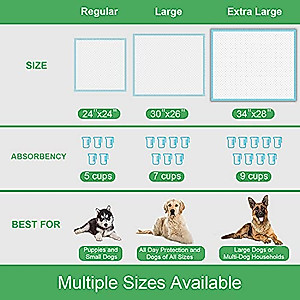 Deep Dear Extra Large Dog Pee Pads 28"x34", Thicker Puppy Pads, Super Absorbent Pee Pads for Dogs, Disposable Dog Training Pads for Doggies, Cats, Rabbits, Leak-Proof Pet Potty Pads for Housetraining