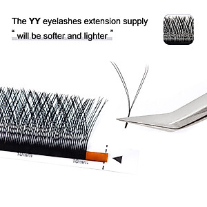 ACTROL YY Eyelashes Extension Lashes Black D Curl 0.05mm 9mm Mixed Lash Volume Extension Easy Fans Y Shaped Premade Soft Eyelashes Supply