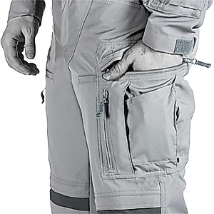 Hcclijo Men Tactical Military Army Cargo Pants Work Clothes Combat Uniform Paintball Multi Pockets Tactical Gray 3XL