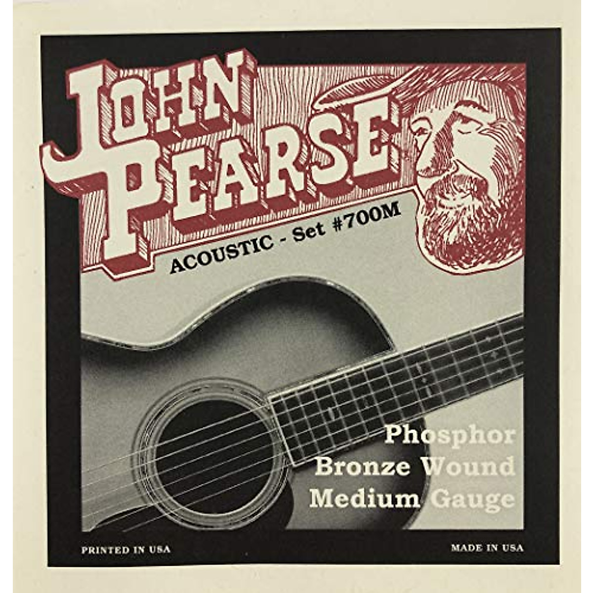 John Pearse Guitar Strings 3 Pack Acoustic Medium #700M Phosphor Bronze