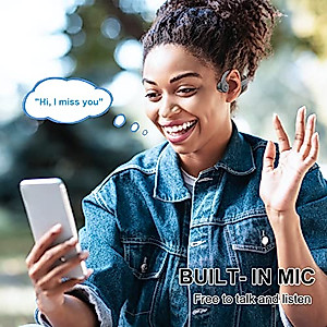 Bone Conduction Headphones - Bluetooth Comfortable Wireless Open Ear Headphones with Microphone - Sweatproof Running Headphones - Workout Bone Conducting Earphones Headset for Sports Gym Exercise