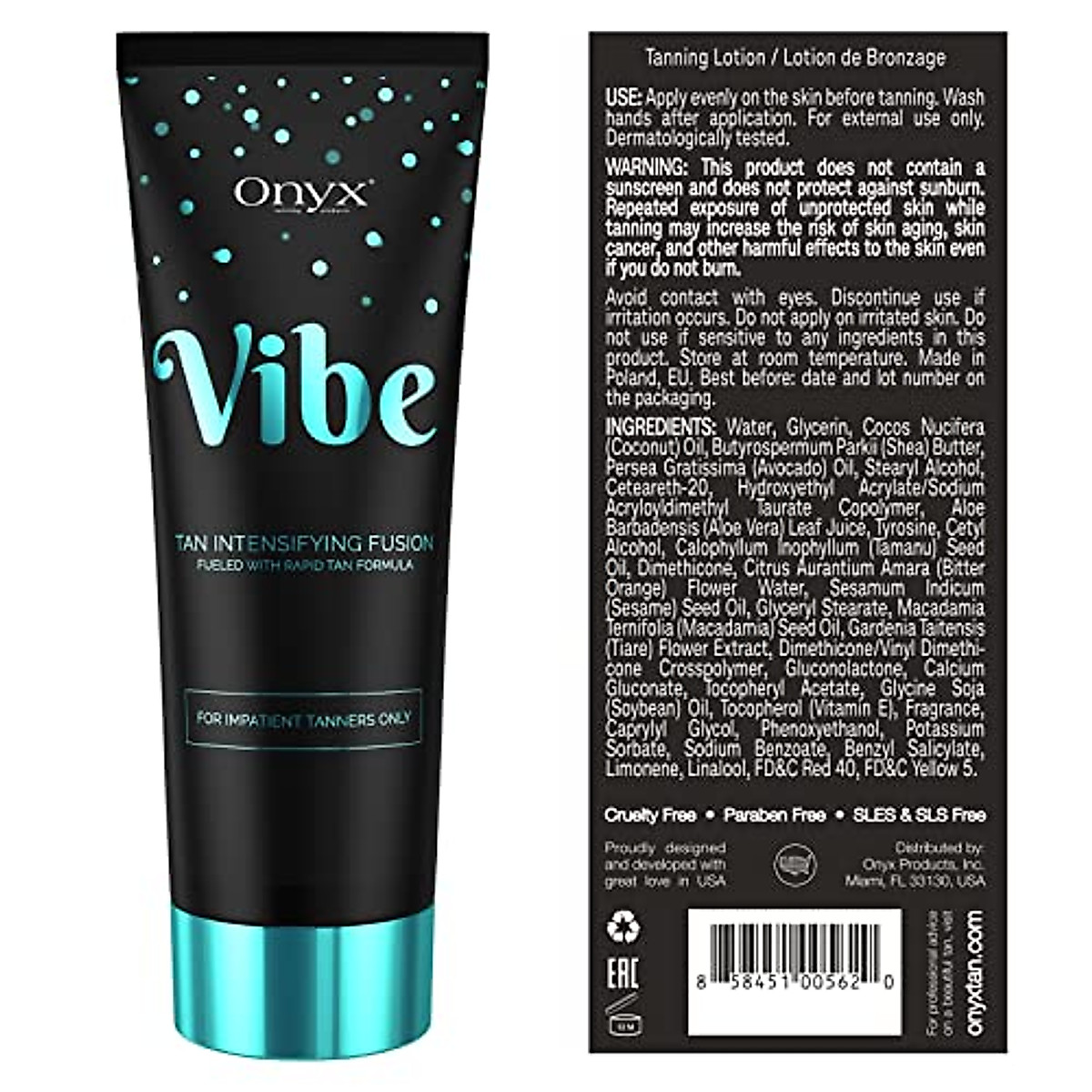 Onyx Vibe Advanced Indoor Tanning Accelerator – Elevate Your Tanning Experience and Achieve a Perfect, Naturally Radiant Sun-Kissed Tan with Zero Bronzer for a Flawless Finish