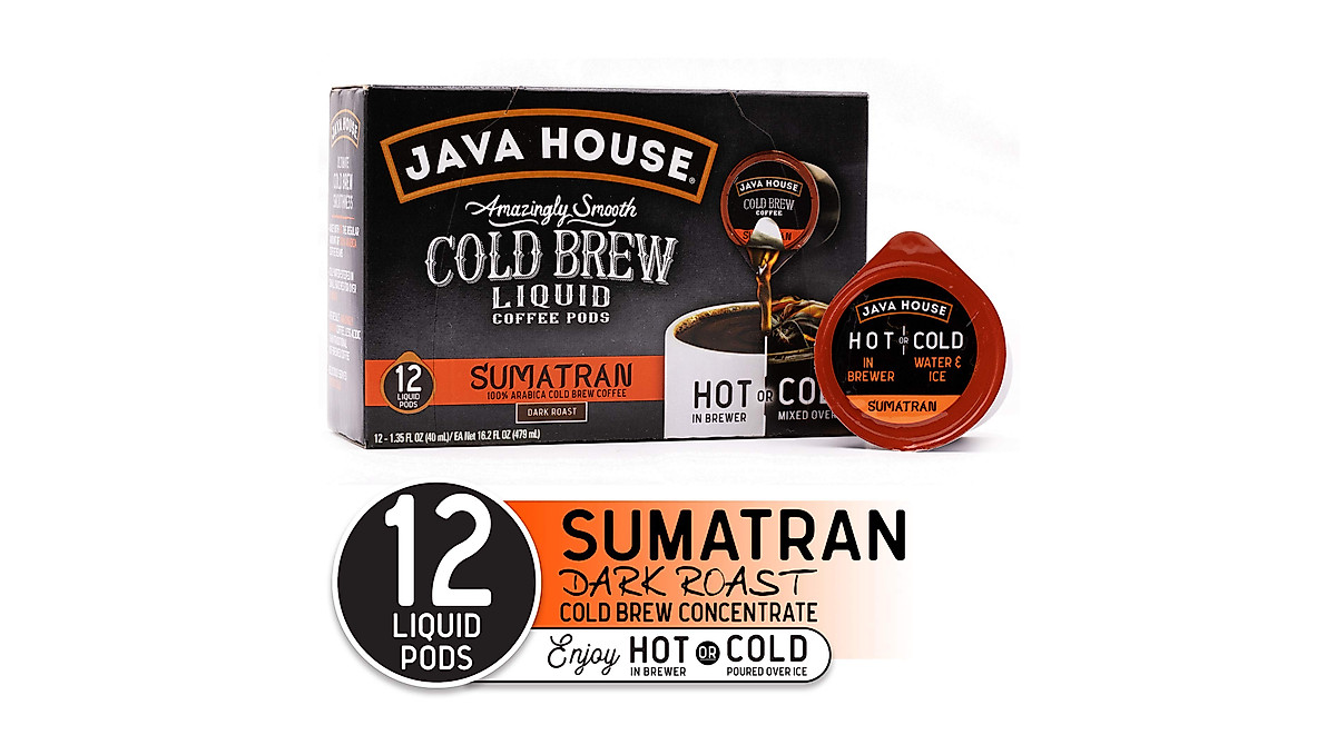 Java House Cold Brew Coffee Pods - Sumatran Flavor 12 Count