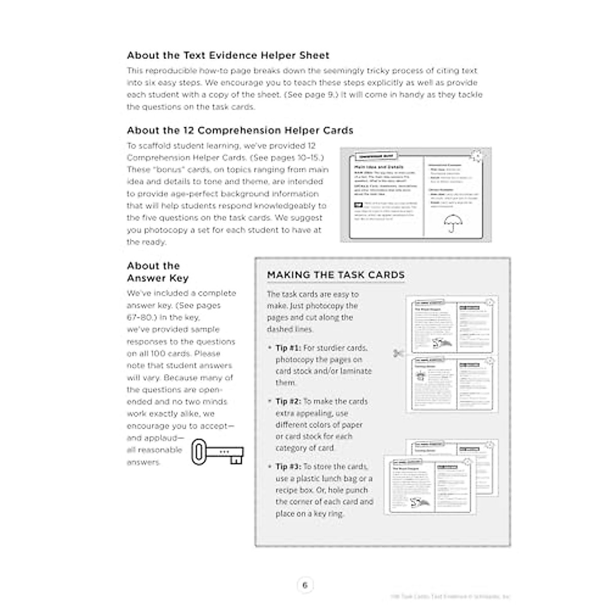 100 Task Cards: Text Evidence: Reproducible Mini-Passages With Key Questions to Boost Reading Comprehension Skills