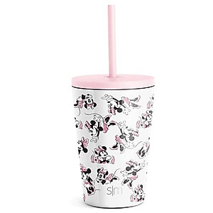 Simple Modern Disney Minnie Mouse Toddler Cup with Lid and Straw | Reusable Insulated Stainless Steel Kids Tumbler | Classic Collection | 12oz, Minnie Mouse Retro