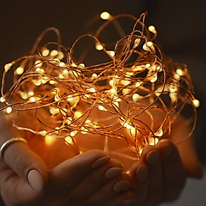 Pure Garden Solar-Powered 100 Fairy Lights, Warm White