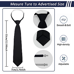 Mantieqingway Ties for Women, Pre-tied Adjustable Girls/Boys Neckties for Uniforms, School, JK/JC Cosplay, T-shirt Accessory (Black)