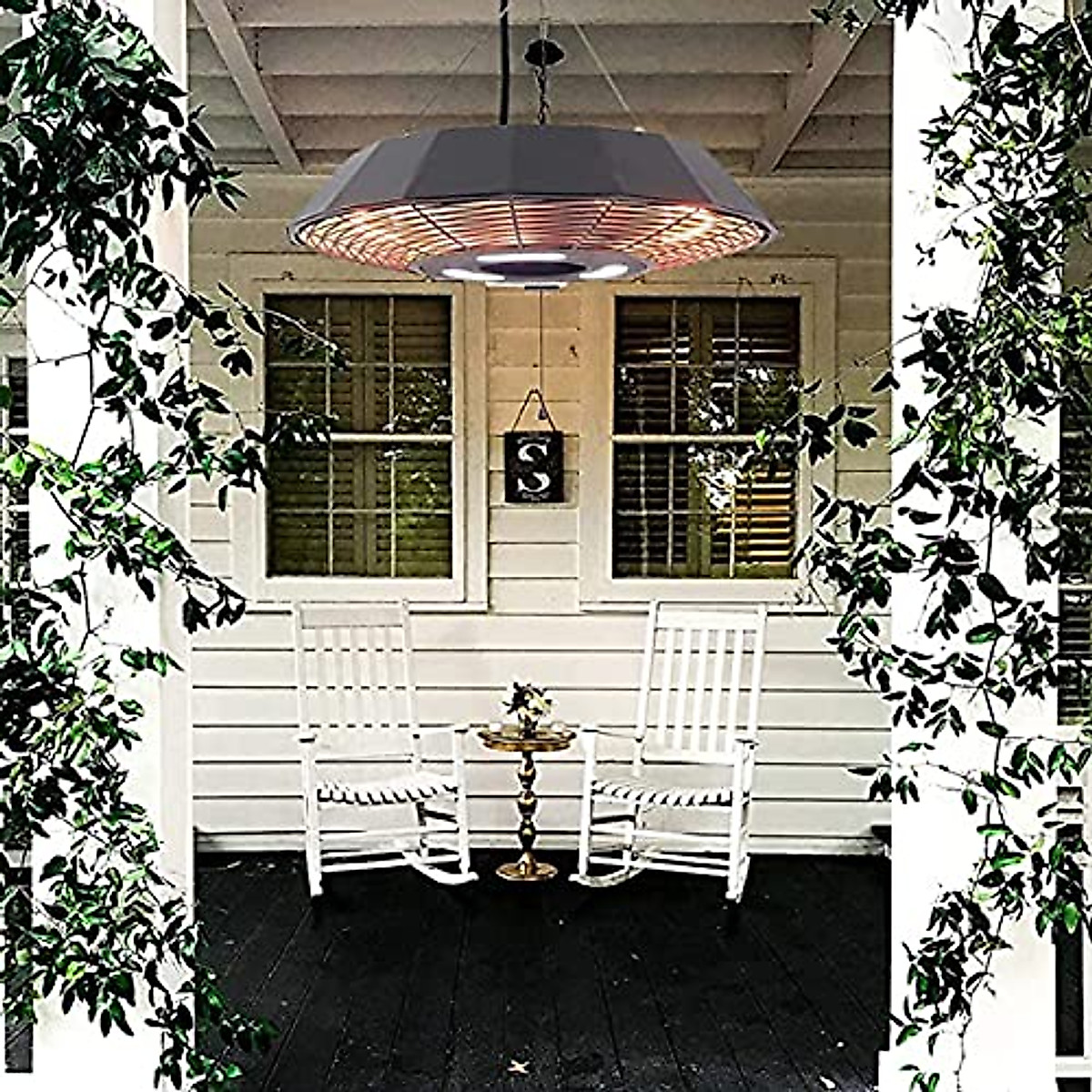 NaoSIn-Ni Outdoor Heater Patio Halogen Heaters,2000W Hanging Ceiling Mounted Heater 3 Gears Adjustable Electric Heating Lights for Indoor Garden Use