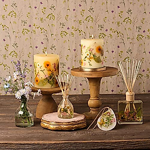 Rosy Rings Round Botanical Lemon Blossom & Lychee Candle, Lychee Aromatherapy Candles, Luxury Candles, Long Lasting Candles (Medium)