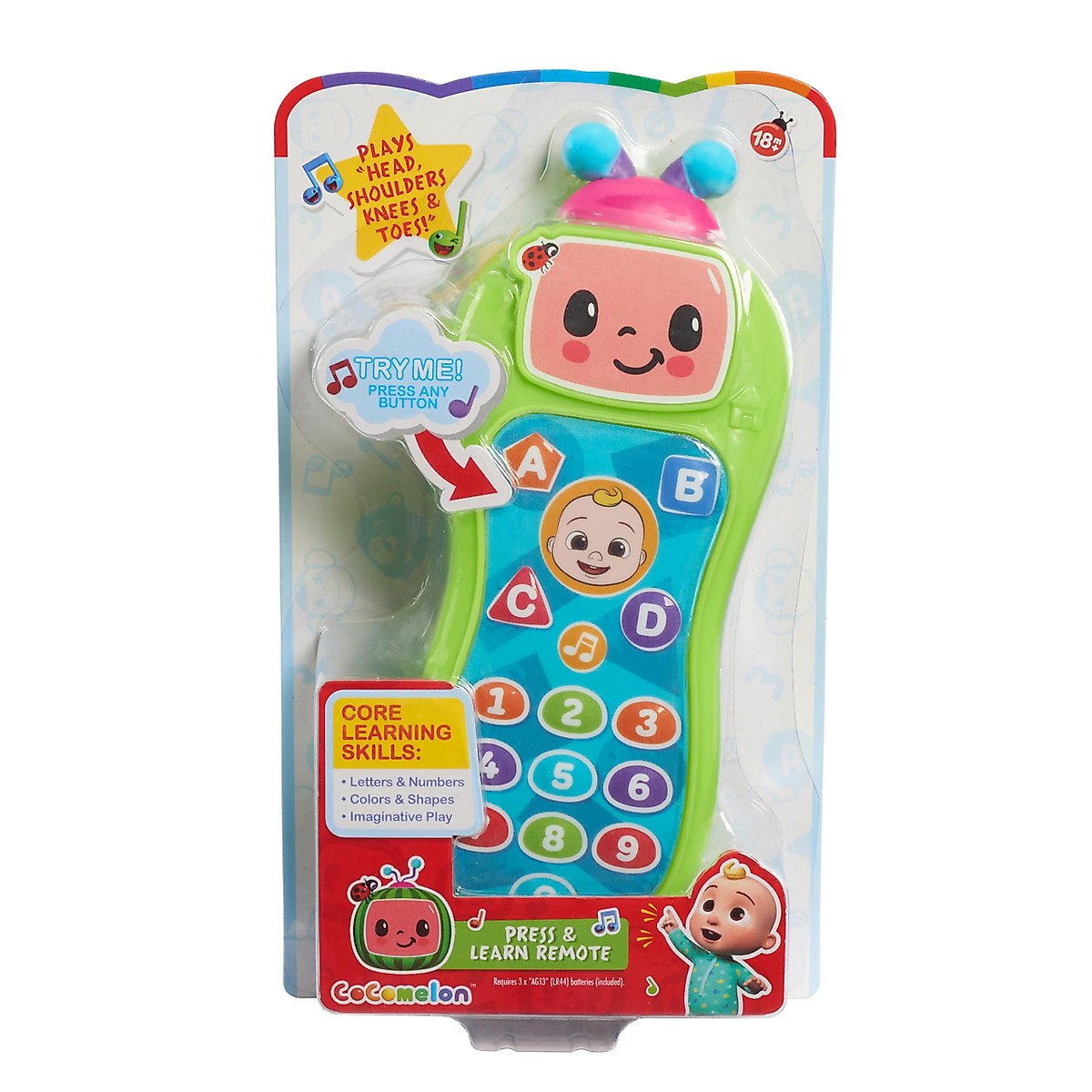 CoComelon Press and Learn Remote with Sounds, 25 Phrases, Learning & Education, Kids Toys for Ages 18 Month by Just Play
