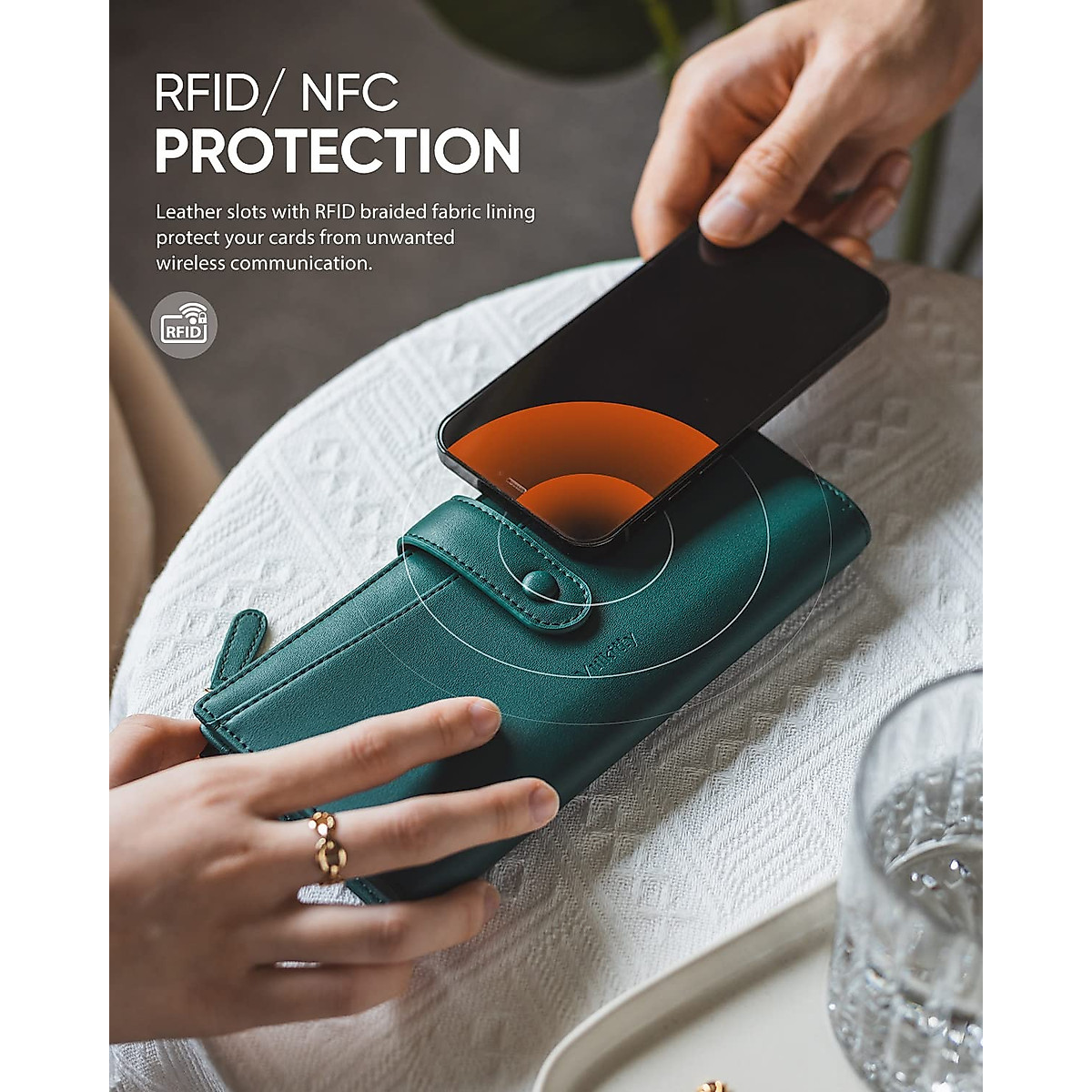 Vulkitty 𝗩𝘂𝗹𝗸𝗶𝘁𝘁𝘆 Ultra Slim Thin Leather Wallets Womens Bifold Credit Card Women's Wallets Card Cases Money Organizers for Women Ladies Female Cash Purse Wallet, Green