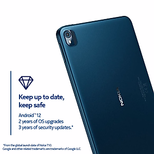 Nokia T10 | Android 12 | 8-Inch Screen | Tablet | US Version | 4/64GB | 8MP Camera | Ocean Blue