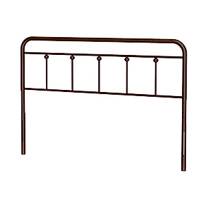 IKIFLY Metal Queen Size Headboard, Adjustable Height, Farmhouse Victorian Style, Easy Assembly, Steel Headboard Only for Bedroom, Brown/Queen