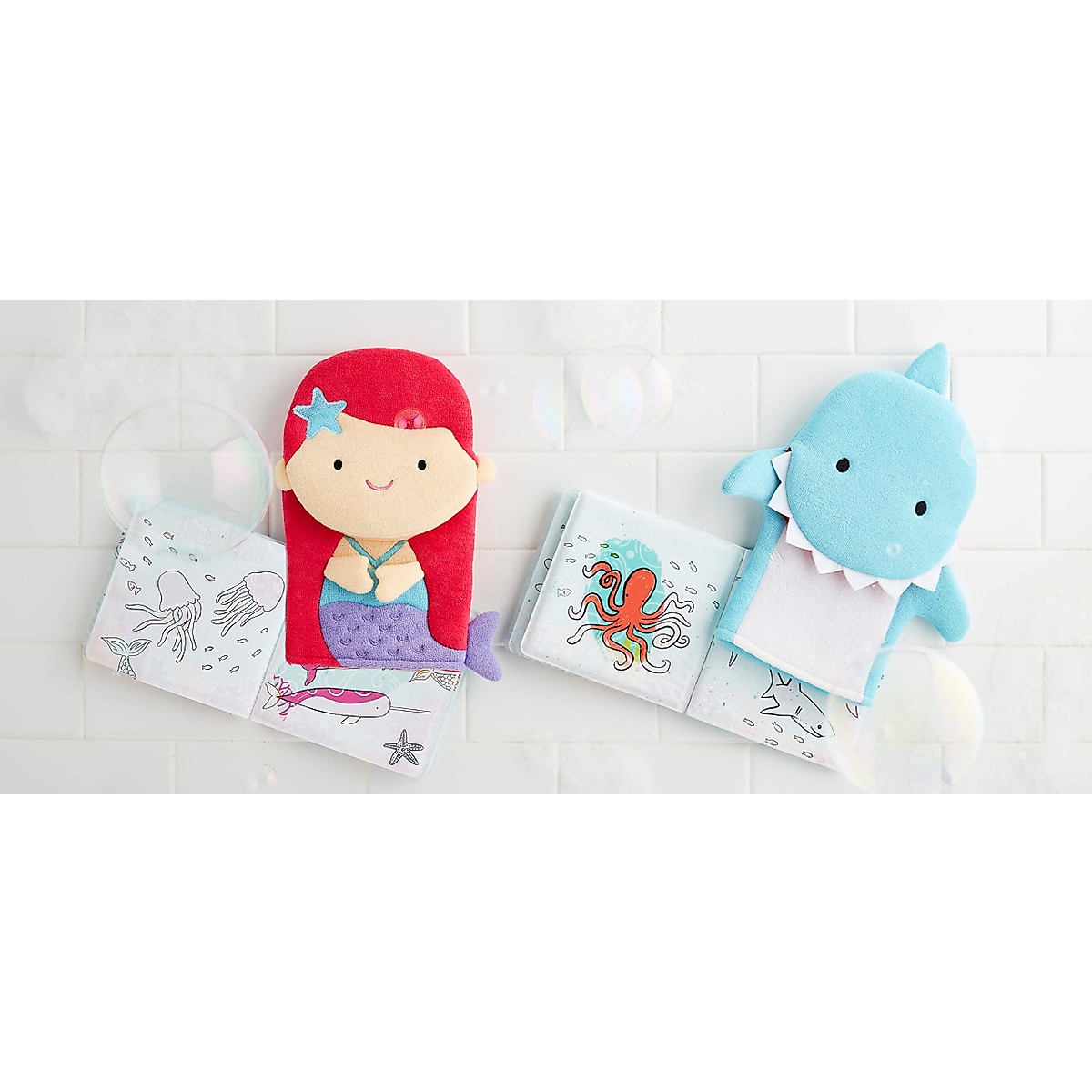 Mermaid Bath Book Mitt Set