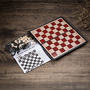 THY COLLECTIBLES Magnetic Portable Holding Travel Chess Set Classic Black & White 7 x 7 Inch