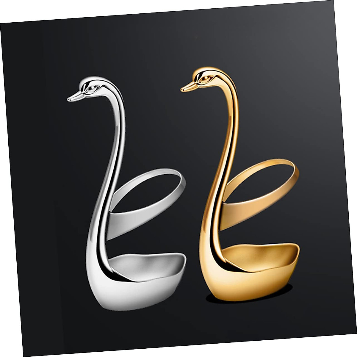 BESPORTBLE Food Fork Spoon Holder 2pcs Swan and Fork Storage Kitchen Supplies Zinc Alloy Non-slip Trailer Jack Drill Adapter