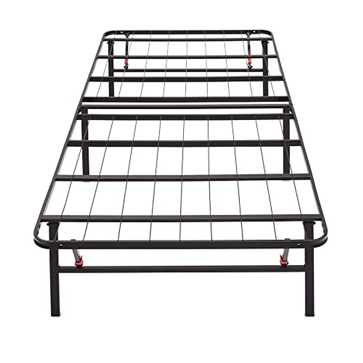 Amazon Basics Foldable Metal Platform Bed Frame with Tool Free Setup, 14 Inches High, Twin XL, Black