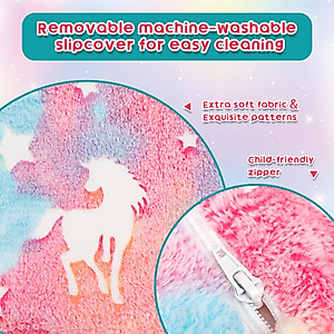 ALIMORDEN Snug-Arch Toddler Couch, Comfy Foam Baby Chair, Ergonomic Toddler Chair with a Snug Embrace Design for Boys and Girls, Unicorn