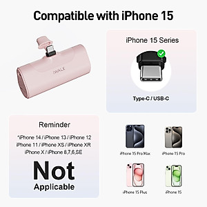 iWALK iPhone 15 Portable Charger 4500mAh 20W USB C Small Power Bank Fast Charging Battery Pack Compatible with iPhone 15,15 Plus,15 Pro,15 Pro Max,iPad, AirPods,Black