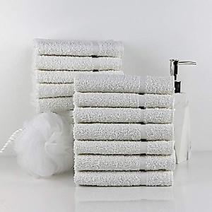 1888 Mills Durability Bleach Safe, Microfiber Alternative, 24-Piece Utility Washcloth Set-White