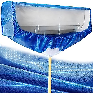 WANOSS Split Air Conditioning Cleaning Cover Bag with 10ft Water Pipe and Drain Outlet, Two Sides Support Plates Waterproof Panels Wall Mounted Air Conditioner Service Bag