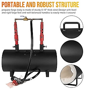 Open Structure Portable Propane Forge Double Burner, High Capacity Portable Propane Forge for Knife and Tool Making Equipment