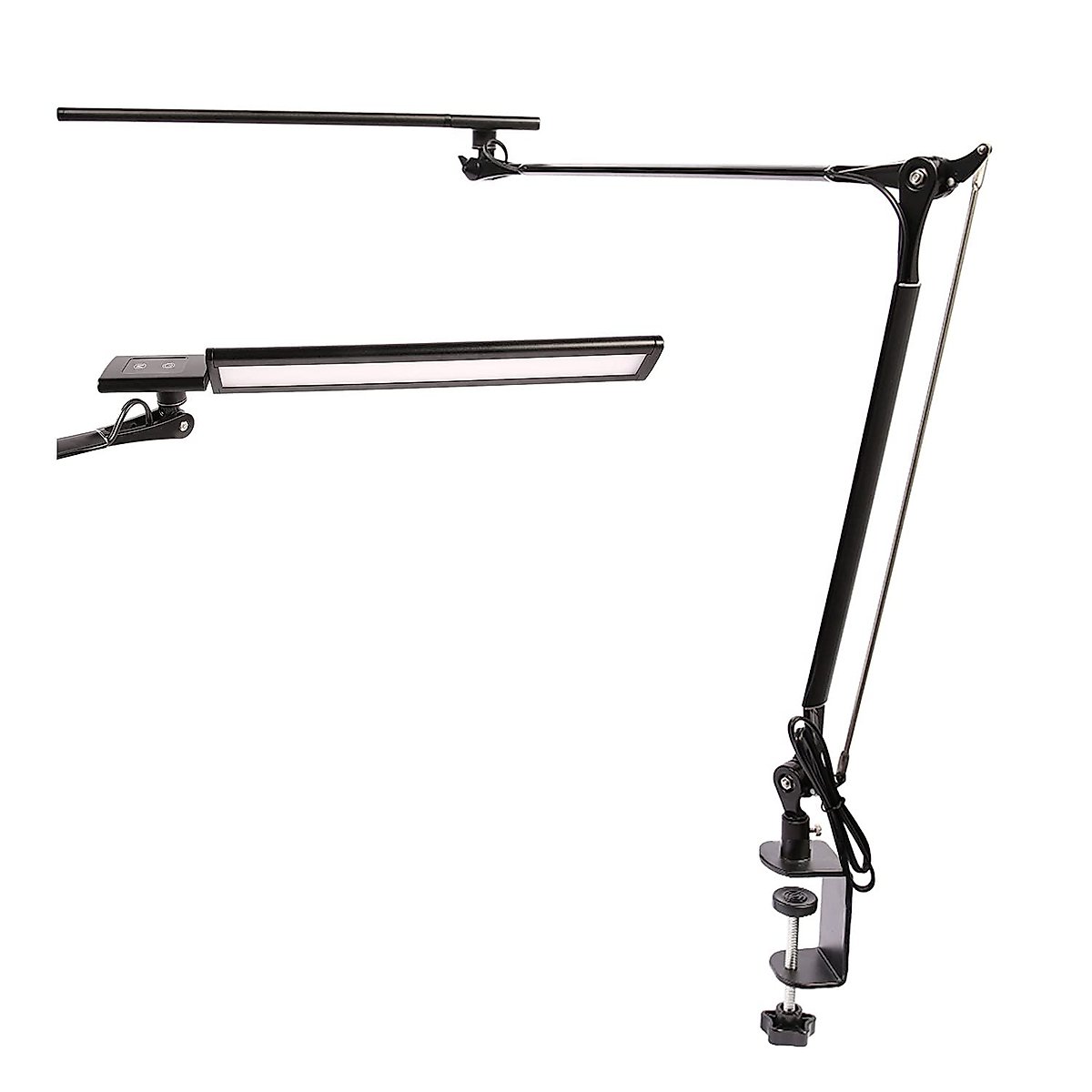 Tedgor LED Desk Lamp, Architect Task Lamp, 12W Eye-Caring Metal Swing Arm Dimmable Drafting Table Lamp with Clamp,Touch Control Desk Lamp, Study Reading Work Office Workbench