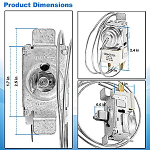 prime&swift 241537103 5304421256 Refrigerator Temperature Control Thermostat Replace AP2151609,PS472524,241537101,5304445058,5304458021