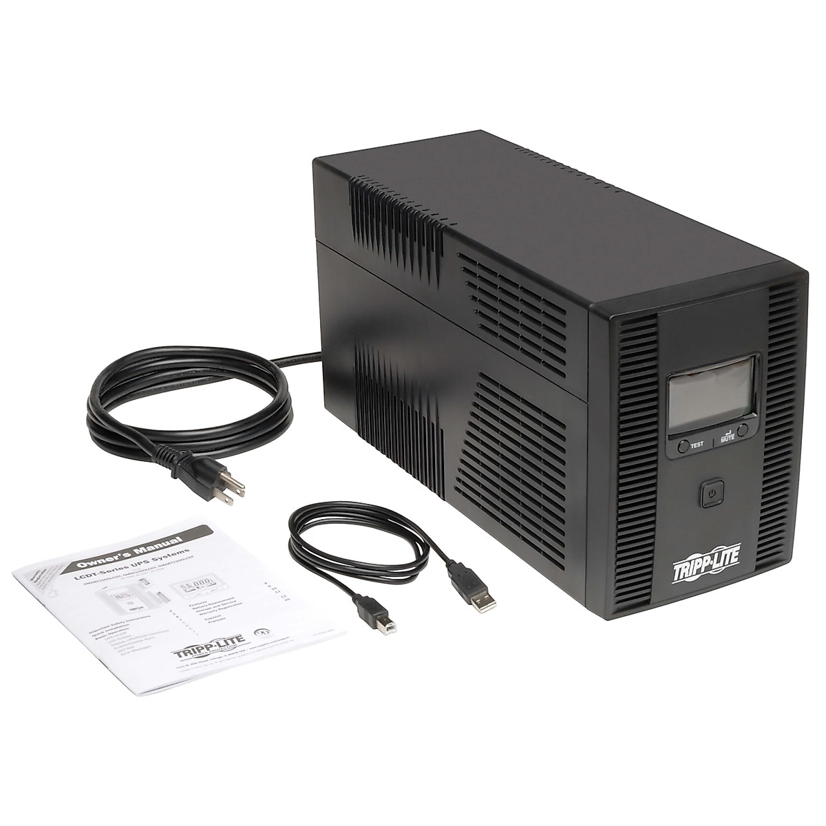 Tripp Lite OMNI1500LCDT 1500VA UPS Battery Back Up AVR LCD Display 10 Outlets 120V 810W Tel & Coax Protection USB, 3 Year Warranty & $250,000 Insurance, Black