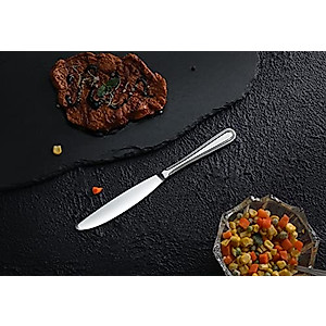 New Star Foodservice 58789 Windsor Pattern, 18/0 Stainless Steel, Dinner Knife, 8.2-Inch, Set of 12