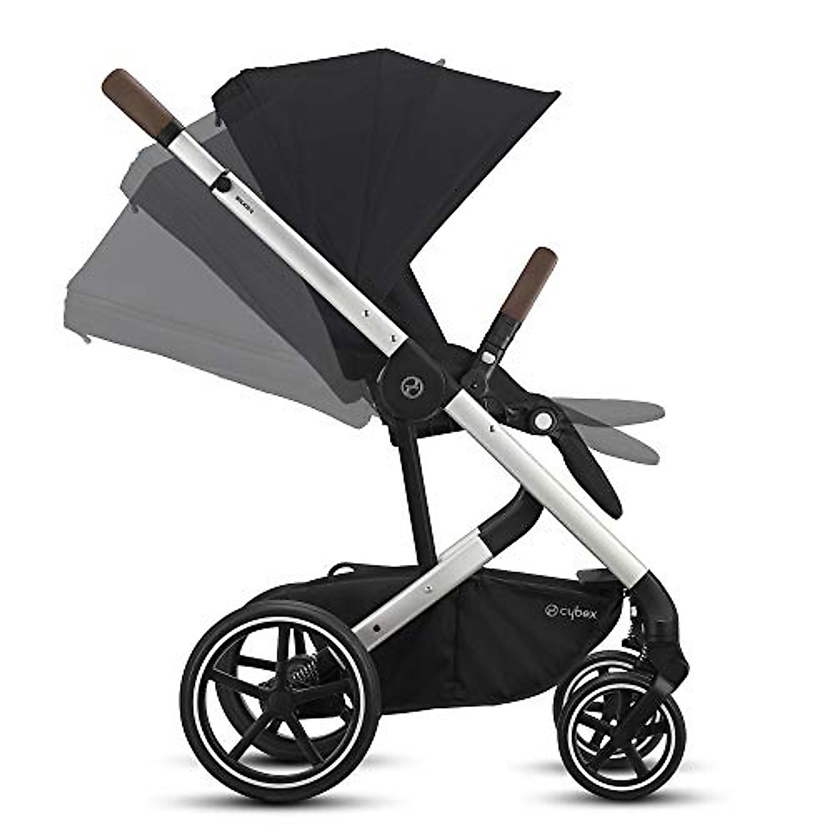 Cybex Balios S Lux Toddler and Baby Stroller with Reversible Seat, Unique One-Pull Harness, and Multiple Recline - Travel System Ready, with One Hand Fold, Deep Black