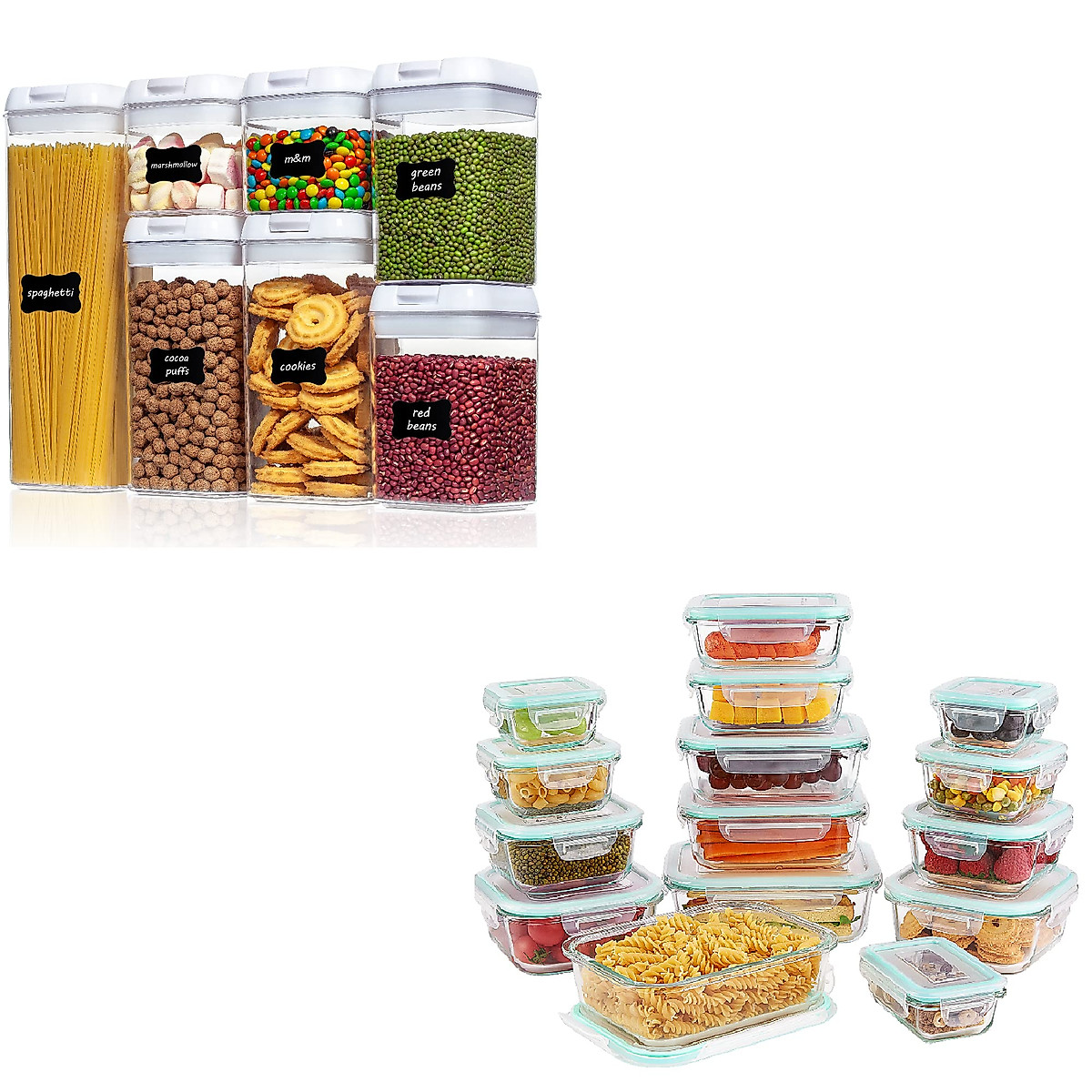 Vtopmart Airtight Food Storage Containers and Glass Meal Prep Containers